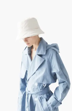 Caalo Water-resistant Hooded Trench Coat