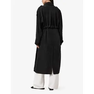ALLSAINTS Linnie Belted Woven Trench Coat - Black