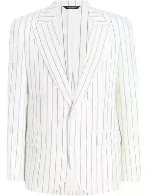 Dolce & Gabbana Pinstriped Blazer - White