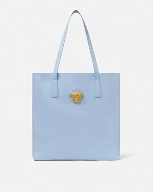 Versace Versace La Medusa Leather Tote Light Blue