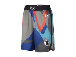 Nike NBA X KAWS Brooklyn Nets City Edition Swingman Shorts - Grey/blue/black