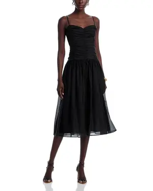 Aqua Ruched Maxi Dress