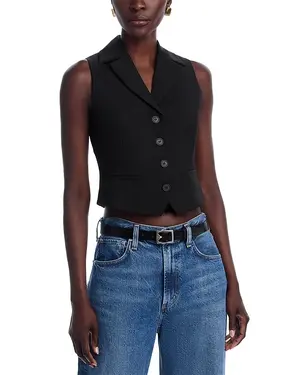 Aqua Collared Vest Top - Black