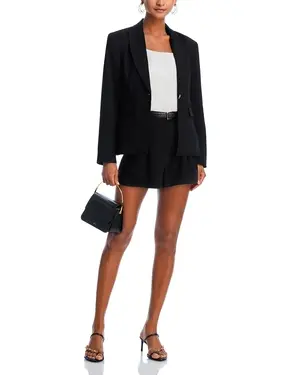 Aqua Side Button Blazer - Black