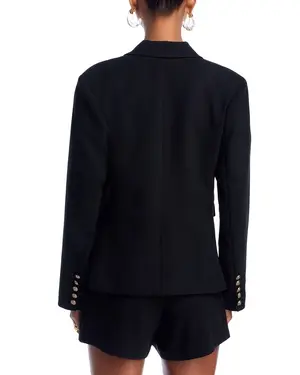 Aqua Side Button Blazer - Black
