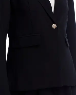 Aqua Side Button Blazer - Black