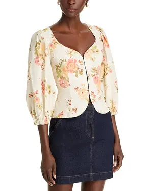 Aqua Poplin Sweetheart Top