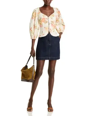 Aqua Poplin Sweetheart Top