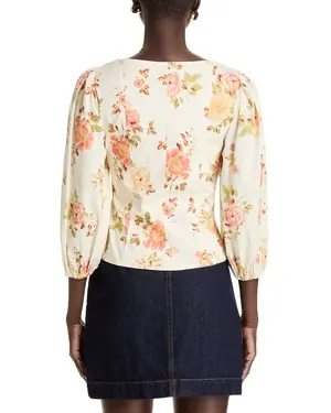 Aqua Poplin Sweetheart Top