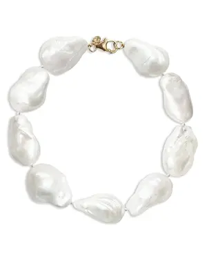 Bloomingdale'S 14k Yellow Gold Baroque Bracelet - Pearl