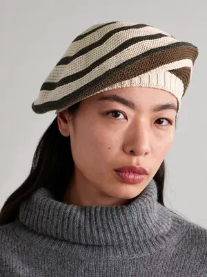 Brunello Cucinelli Striped Cotton Beret
