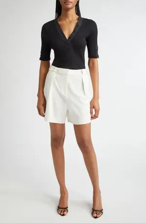 Derek Lam 10 Crosby Adrian Rib Top - Black