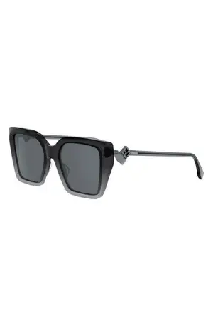 Fendi Ff Diamonds 54mm Square Sunglasses - Grey/other/smoke