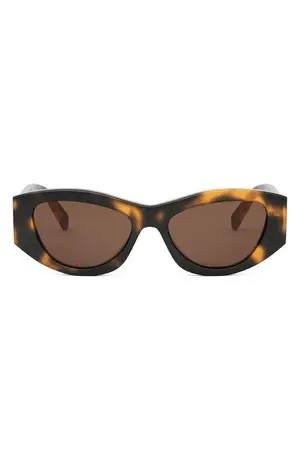 Celine Triomphe Rectangular Sunglasses - Blonde Havana / Brown