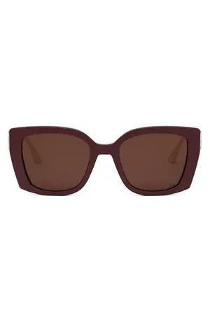 Dior DIOR 30Montaigne S13I 53mm Square Sunglasses Shiny Bordeaux / Bordeaux
