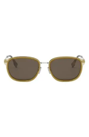 Fendi 55mm Oval Sunglasses - Shiny Yellow / Brown