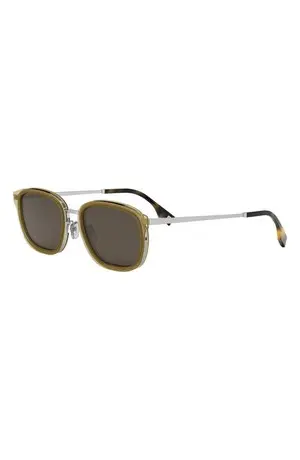 Fendi 55mm Oval Sunglasses - Shiny Yellow / Brown