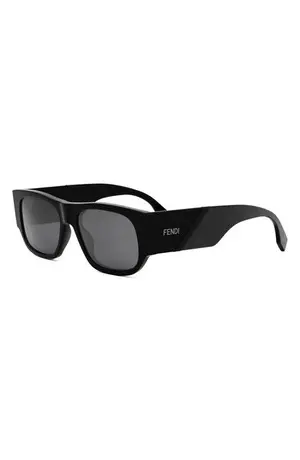 Fendi Diagonal 54mm Rectangular Sunglasses