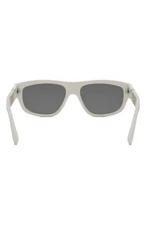 Fendi Diagonal 56mm Geometric Sunglasses - White / Smoke Mirror
