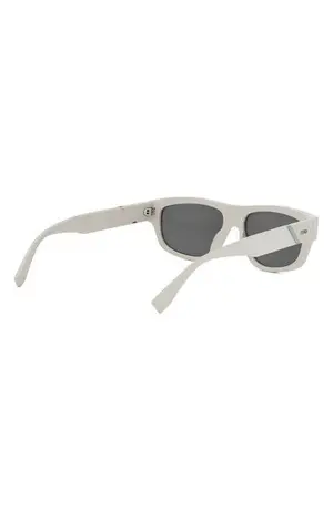 Fendi Diagonal 56mm Geometric Sunglasses - White / Smoke Mirror