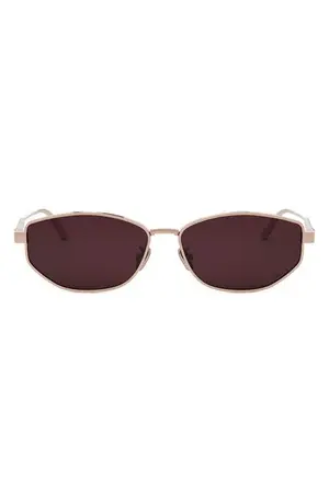 Dior Cannage B1u 57mm Oval Sunglasses - Shiny Rose Gold / Bordeaux