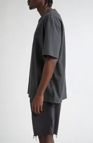 MAISON MARGIELA Embroidered Logo Cotton T-shirt - Washed Black