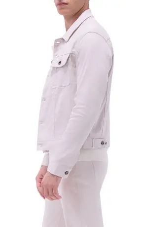 Bugatchi Stretch Linen And Cotton Trucker Jacket
