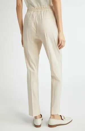 Eleventy Drawstring Waist Straight Leg Trousers