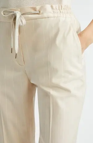 Eleventy Drawstring Waist Straight Leg Trousers