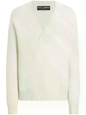 Dolce & Gabbana V-neck Jumper - White