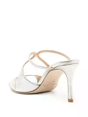 JIMMY CHOO Anise 75mm Mules - Silver