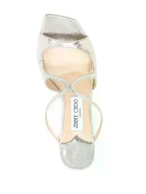 JIMMY CHOO Anise 75mm Mules - Silver