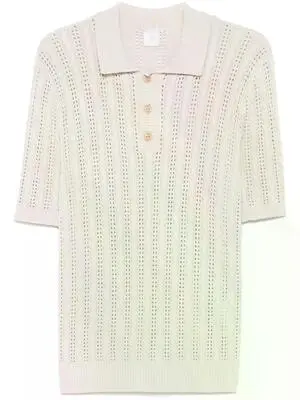 Eleventy Cable-knit Polo Shirt