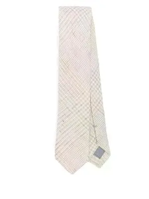 Eleventy Checked Neck Tie - Neutrals