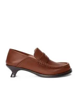 Loewe Leather Campo Heeled Loafers