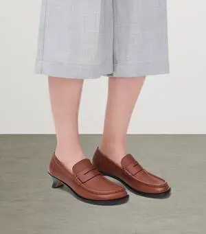 Loewe Leather Campo Heeled Loafers