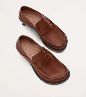 Loewe Leather Campo Heeled Loafers