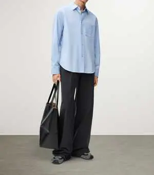 Loewe Cotton-blend Anagram Shirt - Blue