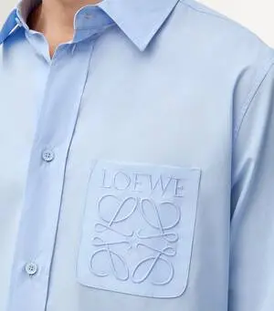 Loewe Cotton-blend Anagram Shirt - Blue