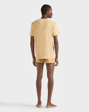 Vilebrequin Solid Cotton Tshirt Natural Colors Tee Shirt Titan - Brown