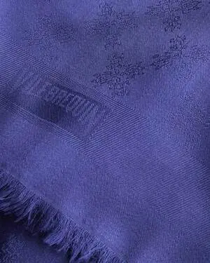 Vilebrequin Wool And Silk Scarf Turtle Monogram Scarves Sublime - Blue