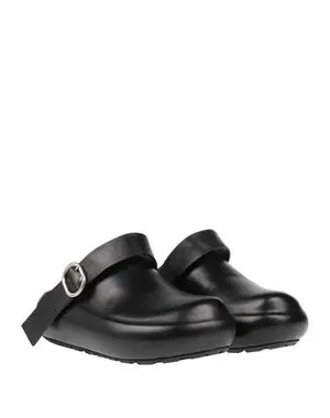 JIL SANDER Leather Clogs With Buckle Detail