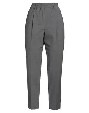 Brunello Cucinelli Tapered Virgin Wool Blend Pants - Grey