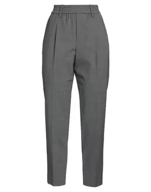 Brunello Cucinelli Tapered Virgin Wool Blend Pants - Grey