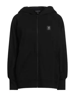 Armani Exchange Cotton Fleece Zip-up Hoodie - Black