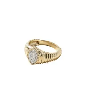 Yvonne Léon 9-karat Diamond Signet Ring - Gold