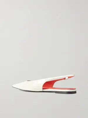Stella McCartney Elsa Croc-effect Slingback Flats