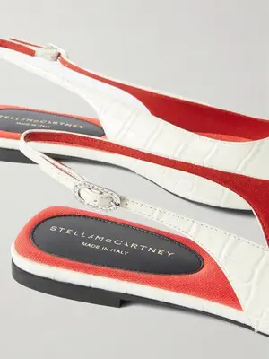 Stella McCartney Elsa Croc-effect Slingback Flats
