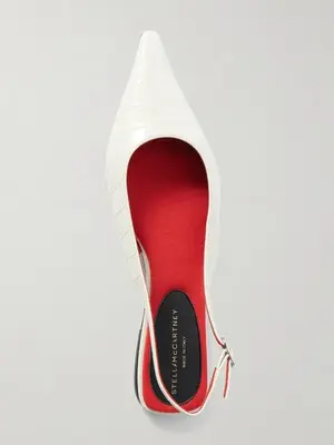 Stella McCartney Elsa Croc-effect Slingback Flats