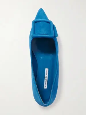 Manolo Blahnik Maysale Suede Flats - Blue